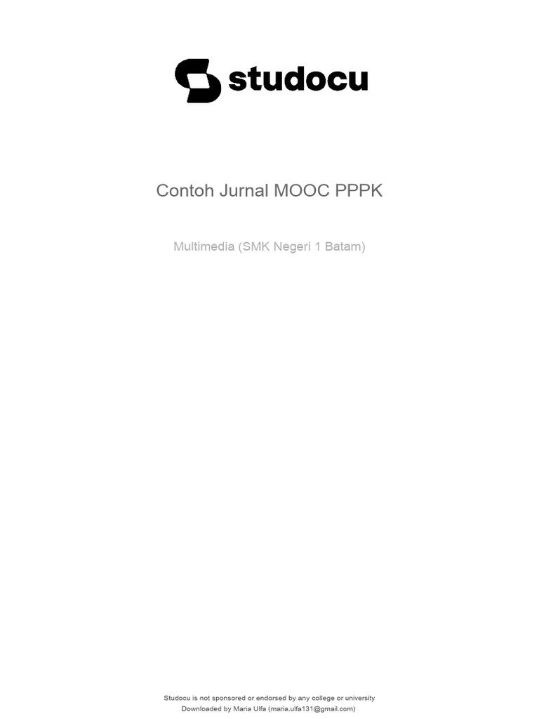 833 Contoh Jurnal Mooc PPPK | PDF