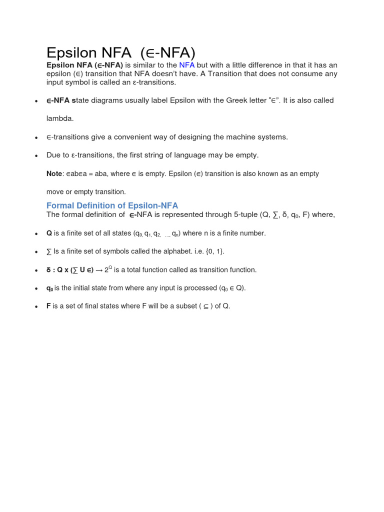 Epsilon NFA | PDF