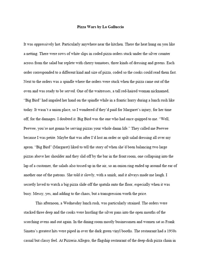 Pizza Wars by Lo Galluccio | PDF | Pizza