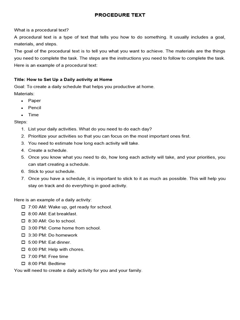 PROCEDURE TEXT Kls 4 | PDF