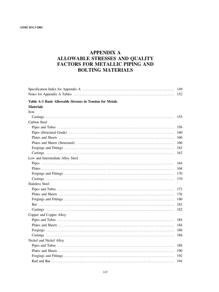 Asme B31.3-1 Piping and Process 2002 | PDF