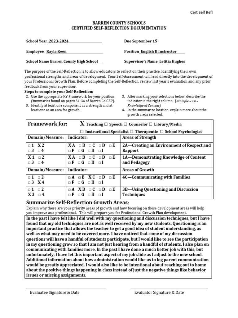 Selfreflection | PDF | Behavioural Sciences | Communication