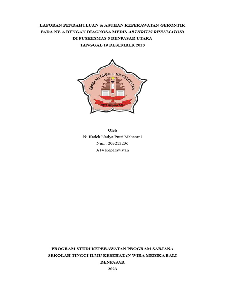 Laporan Pendahuluan Gerontik Rematik | PDF