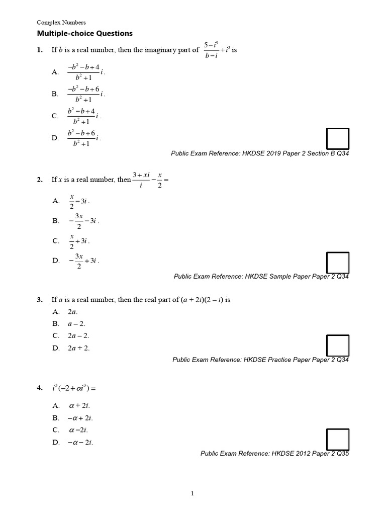 Complex Numbers (Question) 2 | PDF | Complex Number | Qualifications