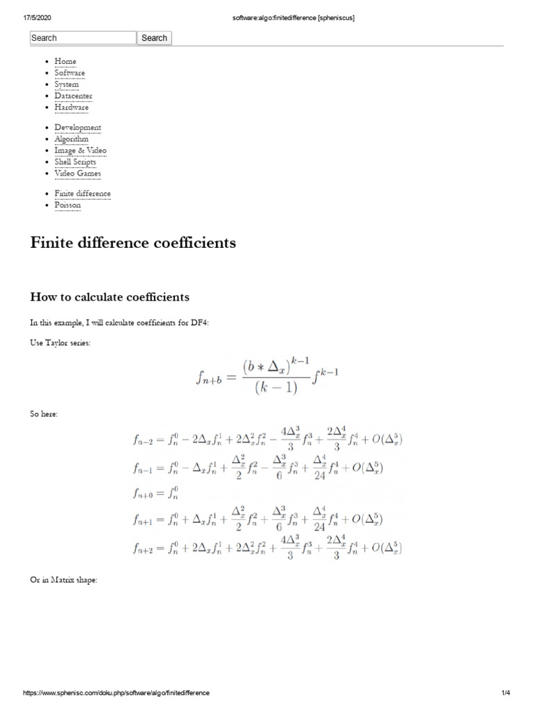 Finite Difference Coefficients-How To Calculate Coefficients | PDF ...