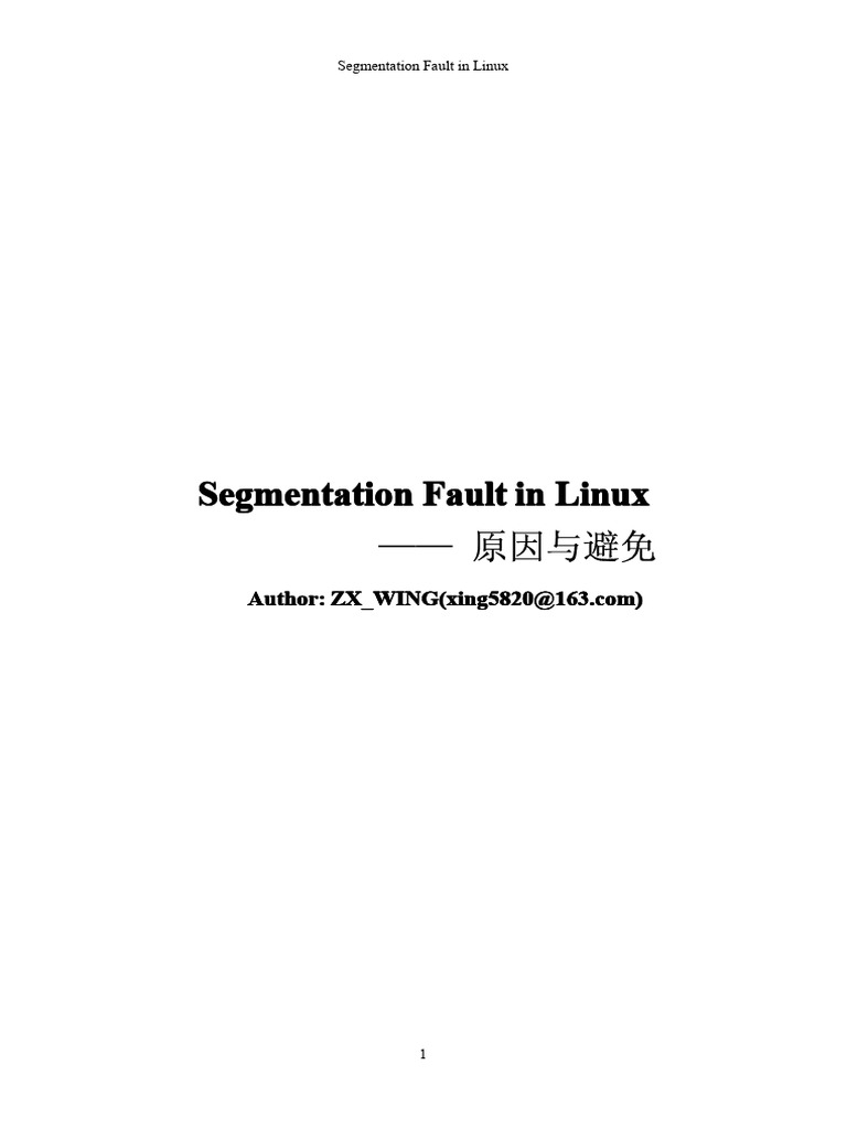 Segmentation Fault in Linux | PDF