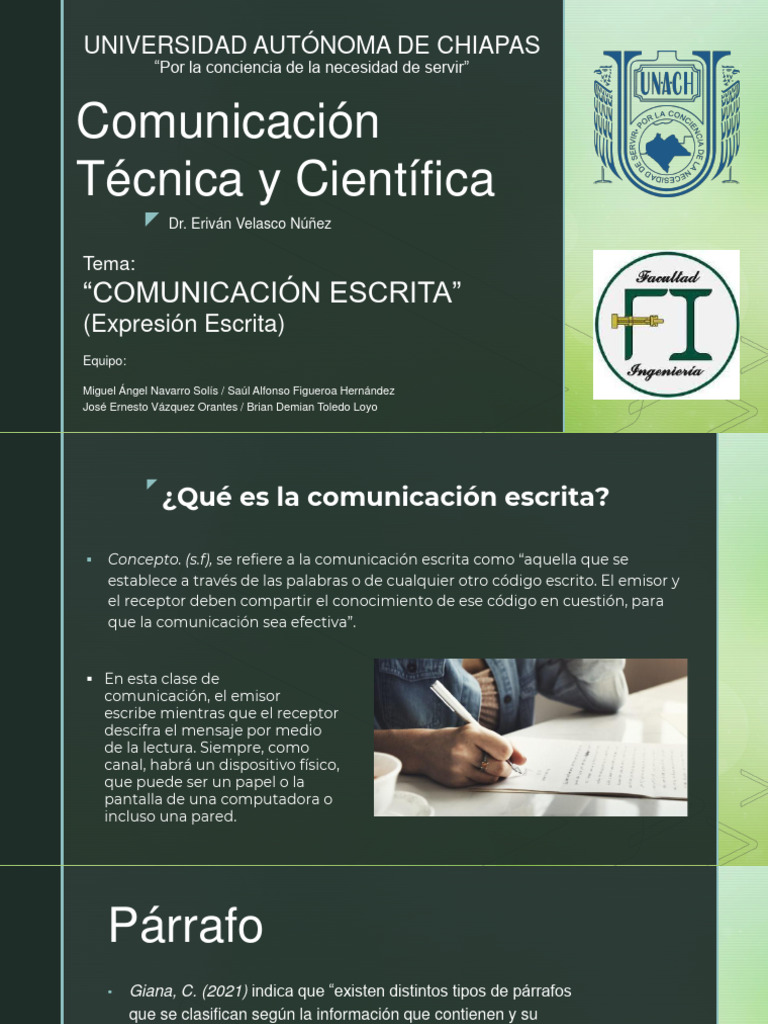 Presentación Comunicación Escrita | PDF | Comunicación | Información