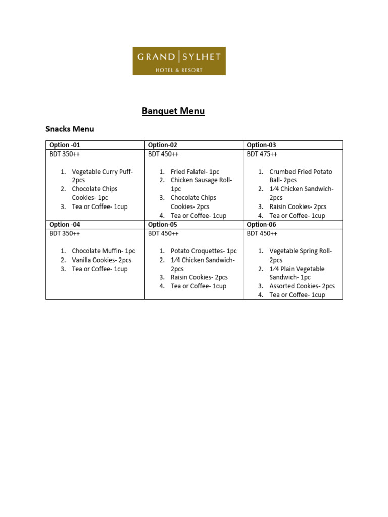 BQT Menu | PDF | Lunch | Curry