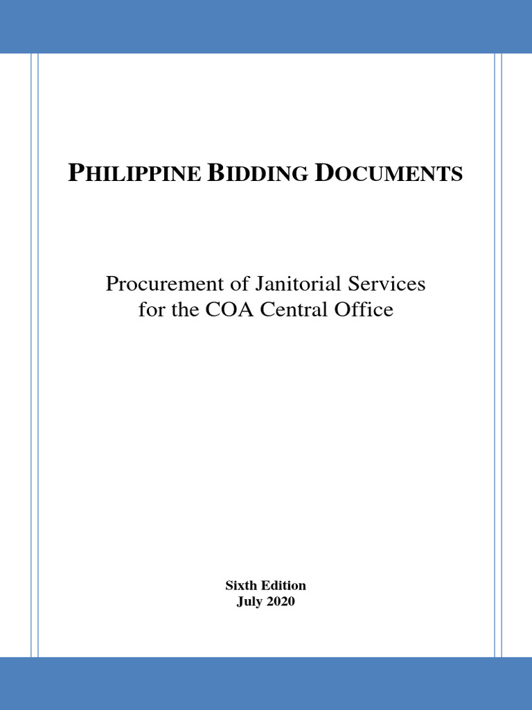 ITB No. 2022 09 and Bidding Documents Procurement of Janitorial ...