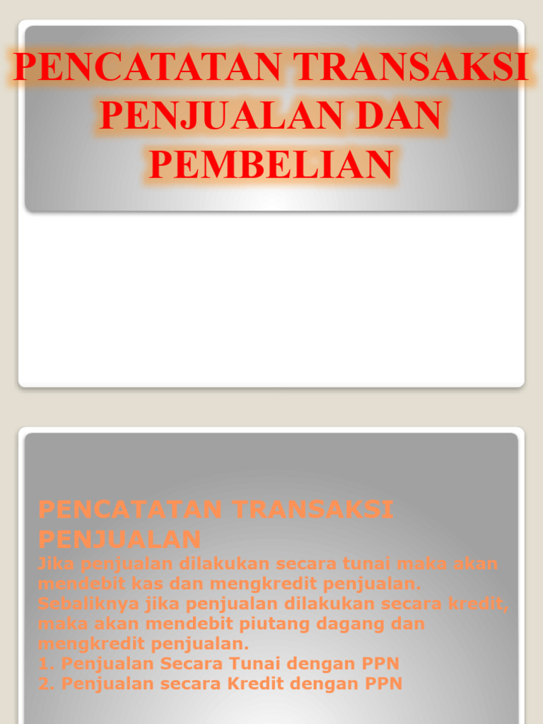 Pencatatan Transaksi Penjualan dan Pembelian | PDF