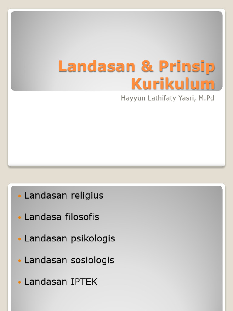 Landasan Dan Prinsip Pengembangan Kurikulum | PDF | Pengembangan Diri | Sains & Matematika