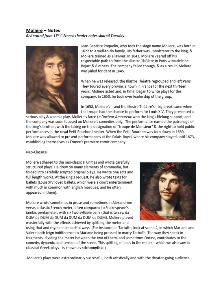 Moliere Notes | Download Free PDF | Molière | Entertainment