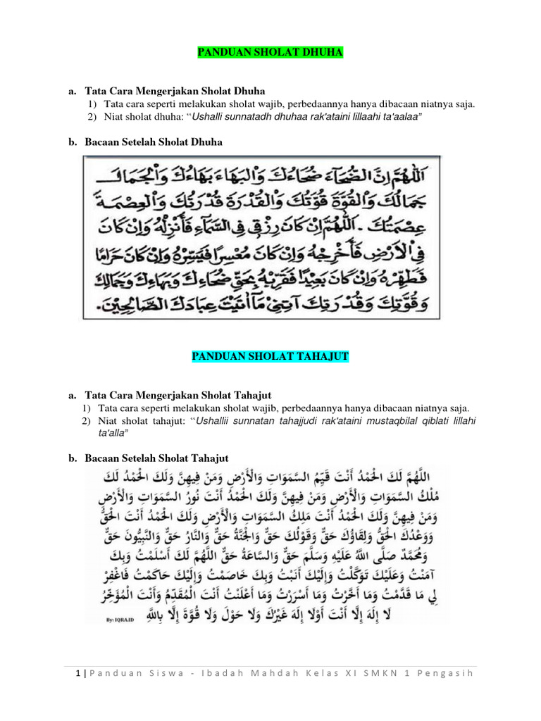 Panduan Siswa - Ibadah Mahdah Kelas XI - Sem 1 | PDF Panduan Siswa - Ibadah Mahdah Kelas XI - Sem 1 | PDF
