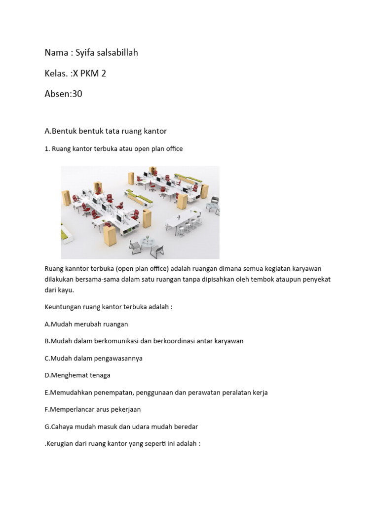 Tata Ruang Kantor: Jenis dan Keuntungan | PDF