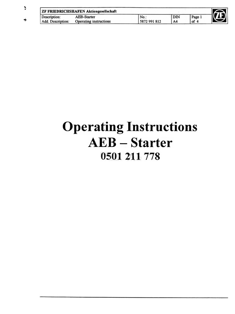 AEB Starter Instructions | PDF