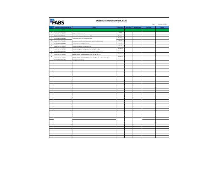 Rfi Register Hydrogenation Plant | PDF | Structural Engineering ...
