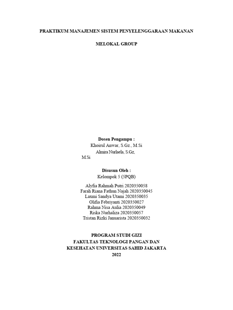 Kelompok 5 Praktikum MSPM PQB | PDF