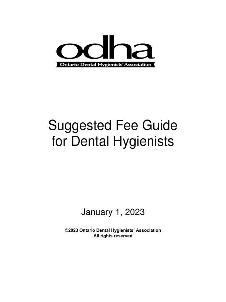 ODHA-2023-Fee-Guide | PDF | Dental Hygienist | Periodontology