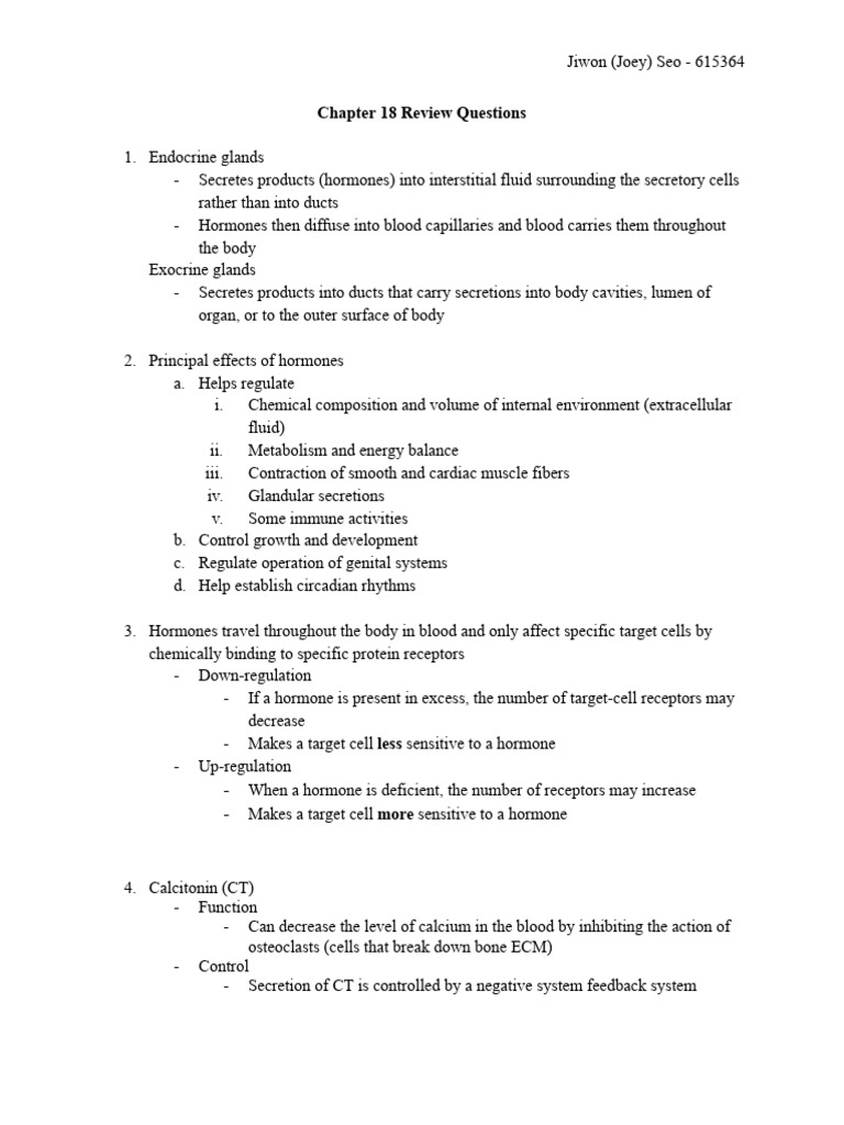 Chapter 18 Review Questions | PDF | Pancreas | Hormone Chapter 18 Review Questions | PDF | Pancreas | Hormone