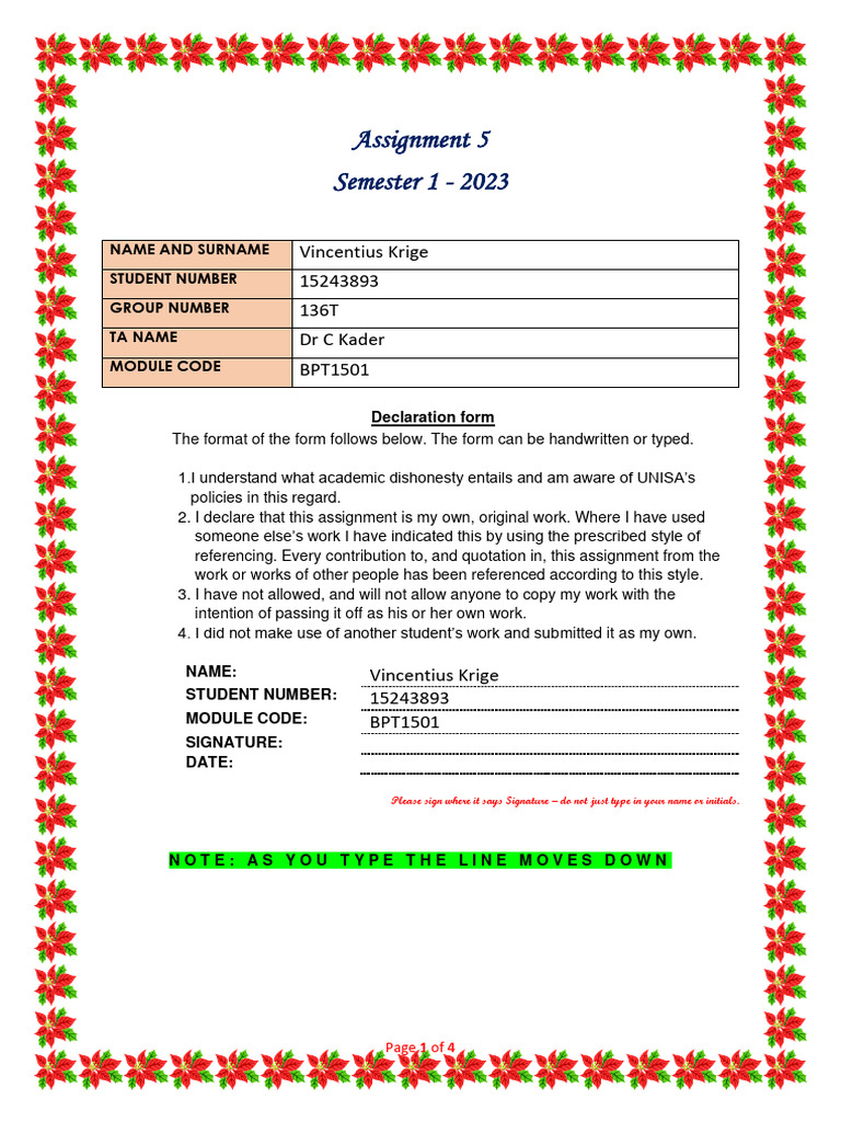 BPT1501 Assignment 05 | PDF | Learning | Cognitive Science