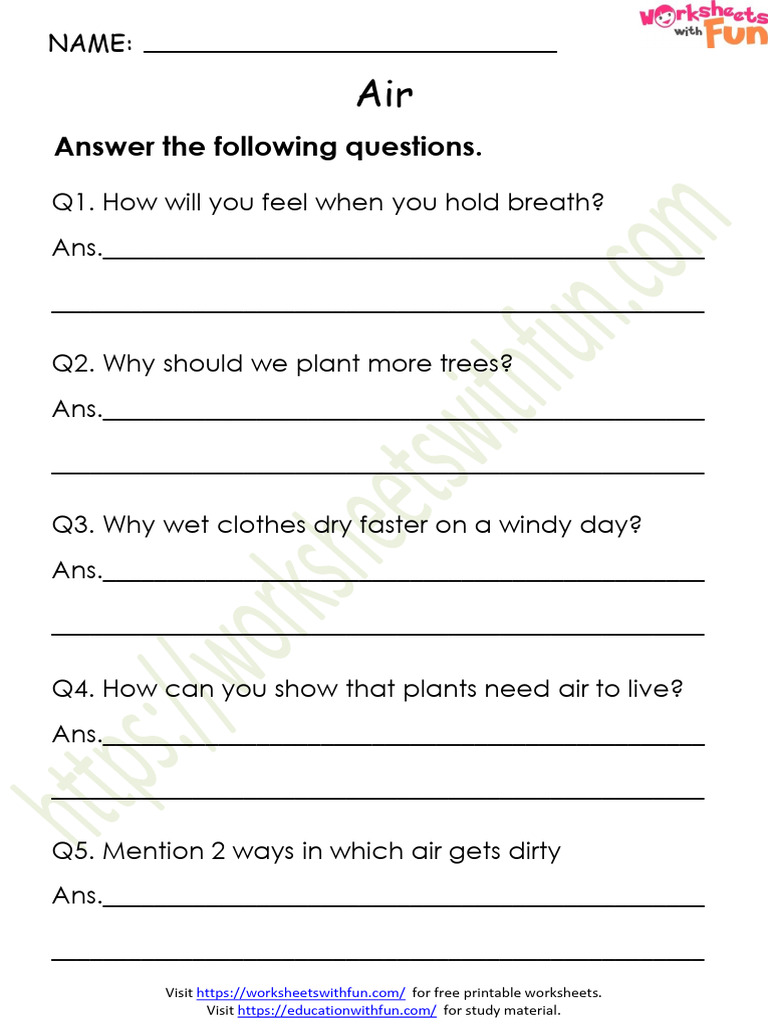 Air Worksheet 5 | PDF