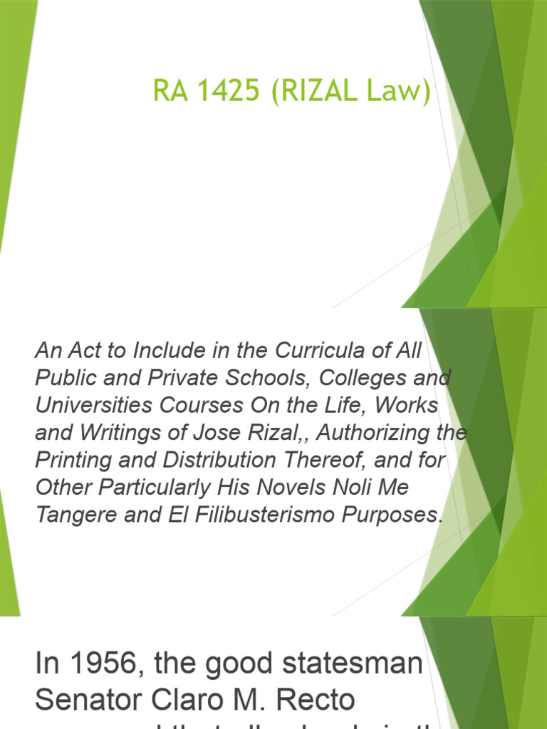Ra 1425 Rizal Law | PDF | Justice | Crime & Violence
