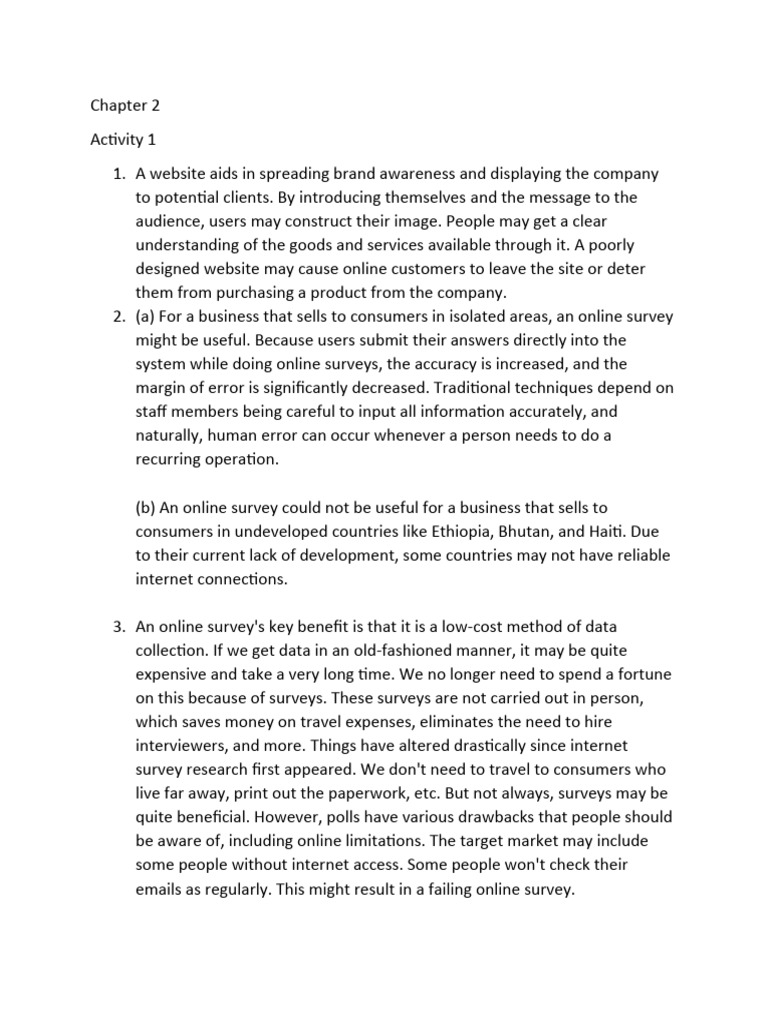 CHP 2 Activity 1,2,3 | PDF | Sampling (Statistics) | Survey Methodology
