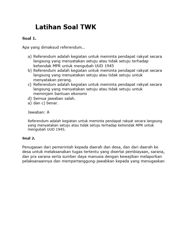 Latihan Soal TWK | PDF