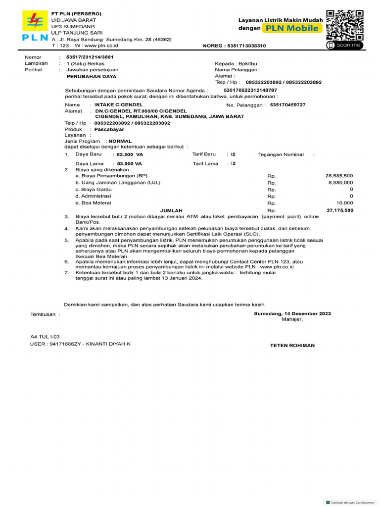 Nomor Register Pdam Cigendel | PDF