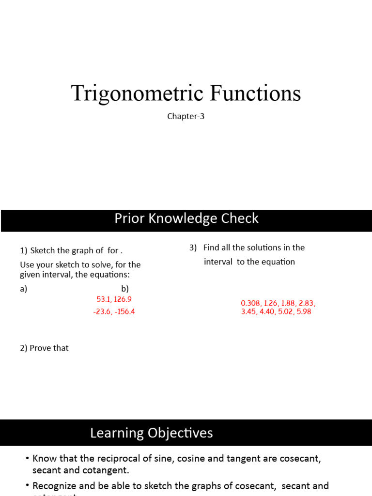 Pure-3 Chapter3 | PDF | Trigonometric Functions | Functions And Mappings