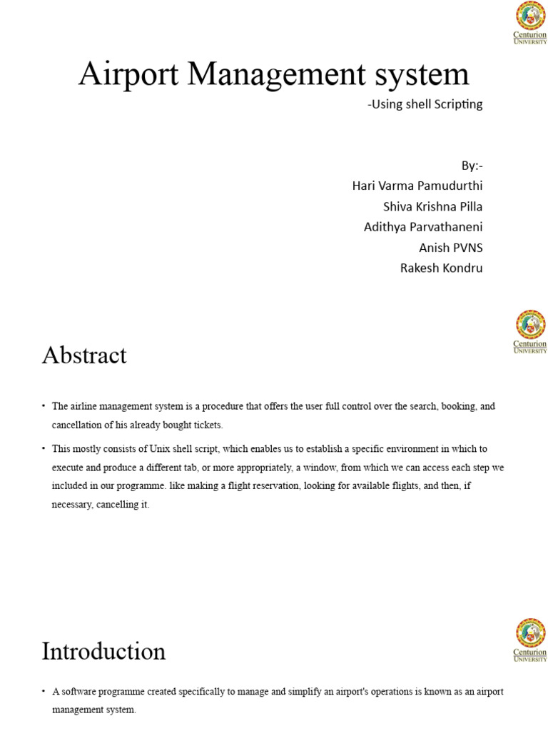 Airport Management System (OS) | PDF | Operating System | Airport