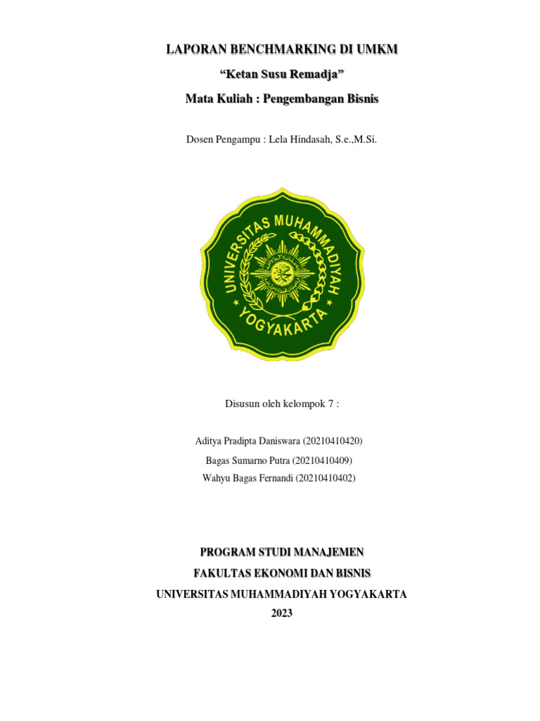 Laporan Benchmarking - Aditya Pradipta Daniswara - 420 - Kelas I | PDF