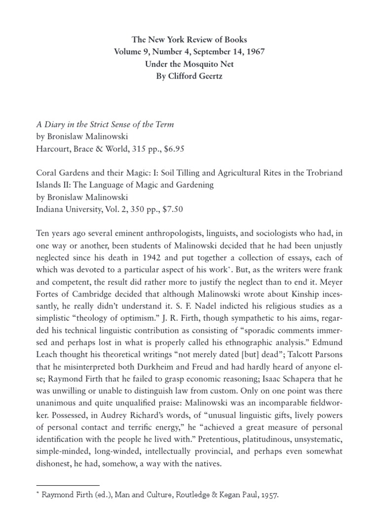 Malinowski's Diary Reveals Disagreeable Man Behind Fieldwork Facade ...