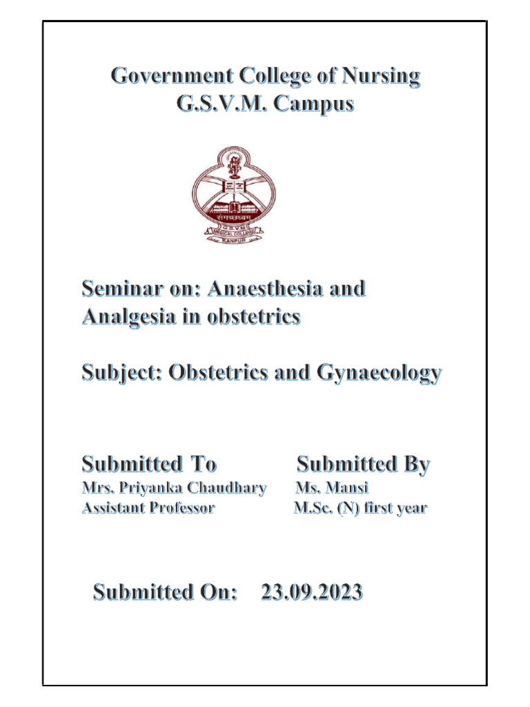 Drugs Obg | PDF | Childbirth | Spinal Cord