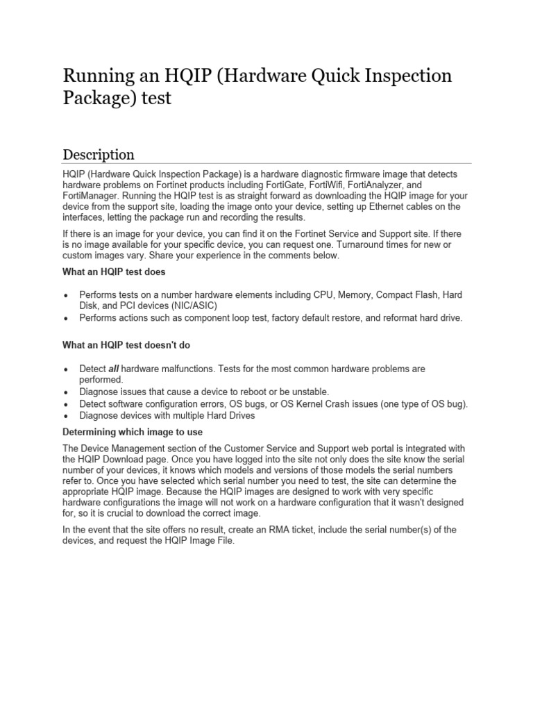 Running An Hqip Test Pdf Booting Operating System