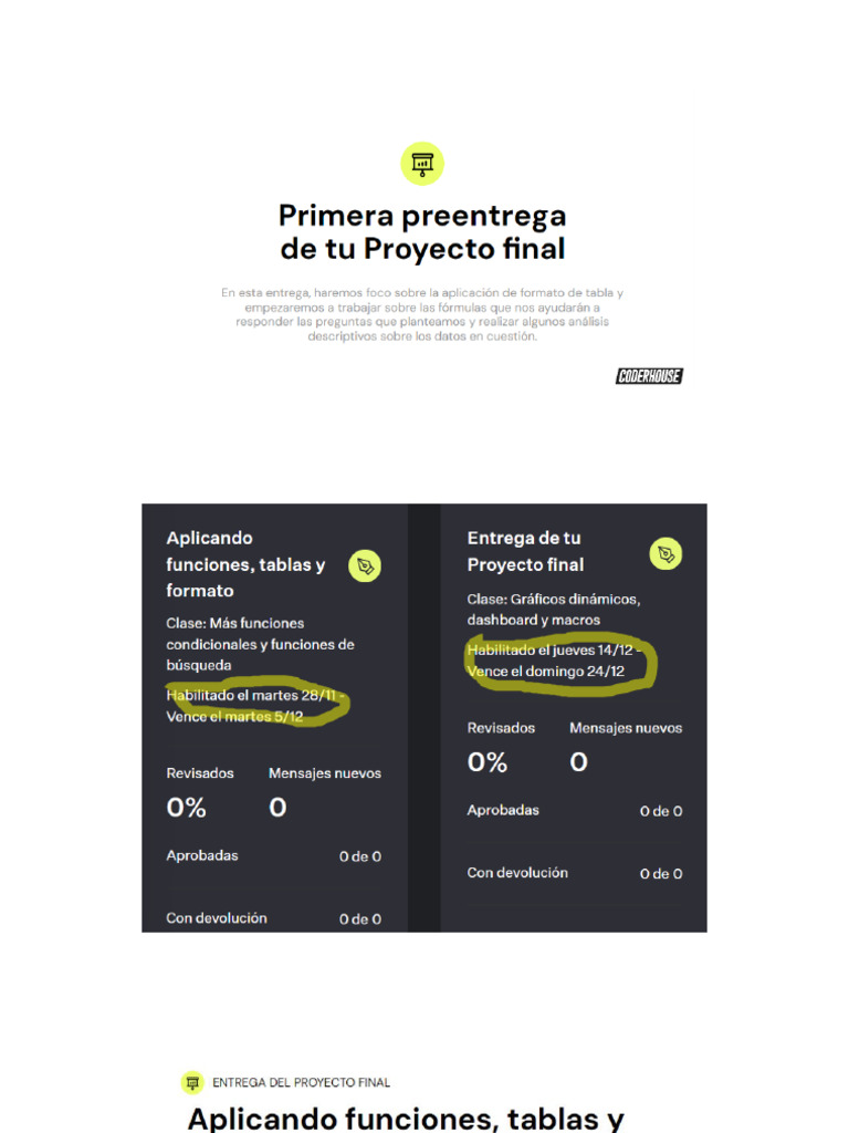 Consignas de La Pre Entrega | PDF