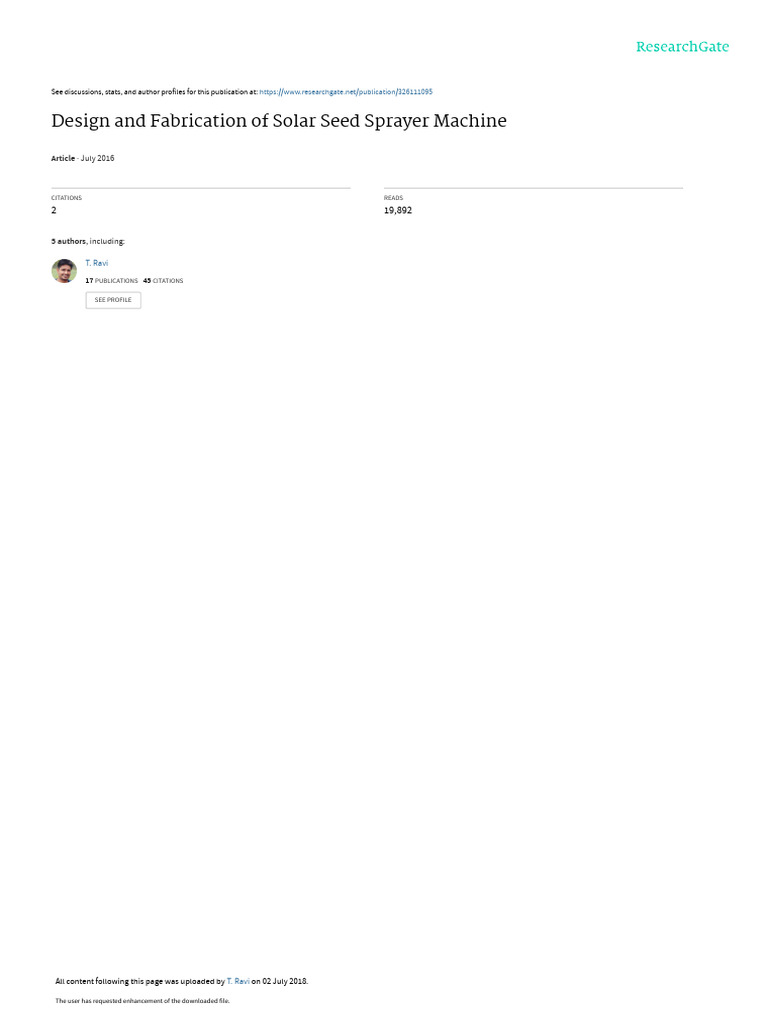 Design and Fabrication of Solar Seed Sprayer Machine: July 2016 | PDF ...