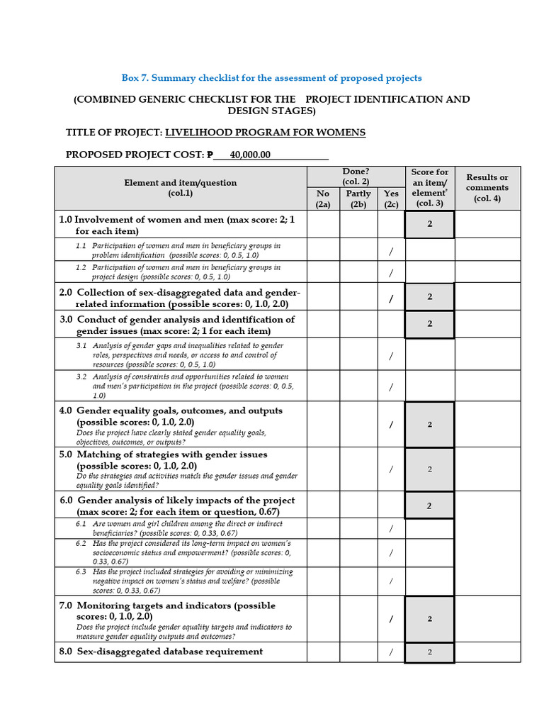 Box 7 For HGDG (GPB) Women's | Download Free PDF | Gender Equality ...