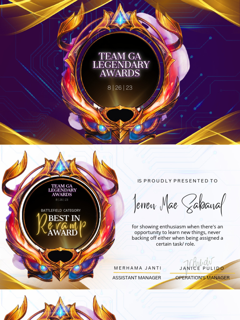 Team GA Legendary Awards 2023 | PDF