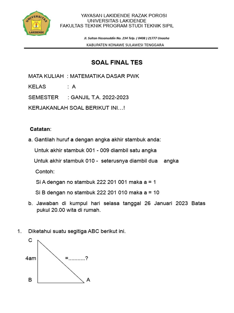 Matematika Dasar PWK | PDF