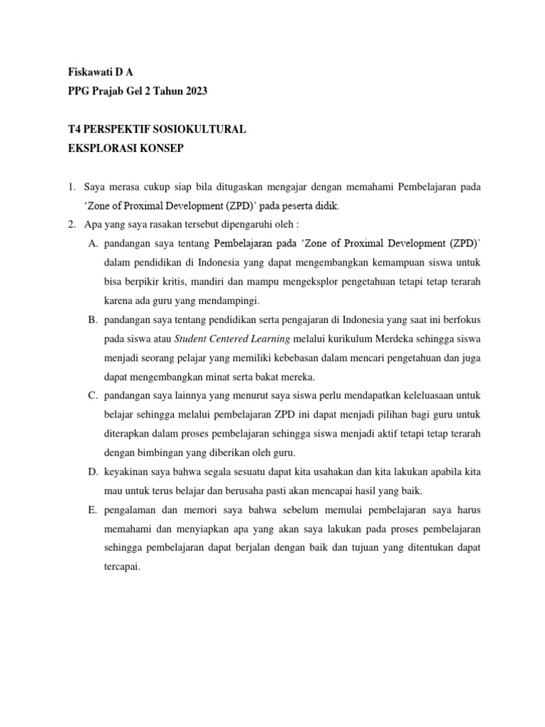 t4 Eksplorasi Konsep Sosiokultural - Fiskawati Da | PDF | Karier & Perkembangan | Kesehatan Holistik