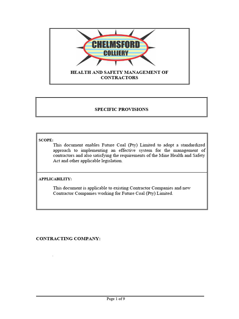 Contract Bundle Specific Provisions | PDF | Occupational Safety And ...