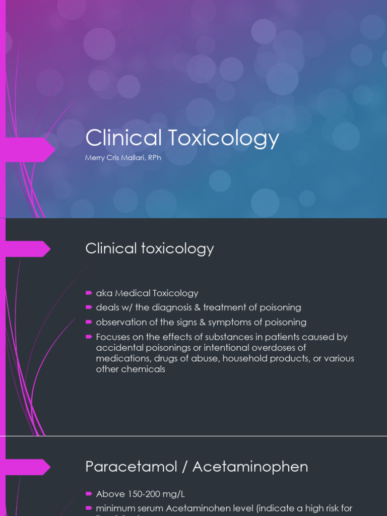 Clinical Toxicology Final Last Discussion | PDF | Causes Of Death ...
