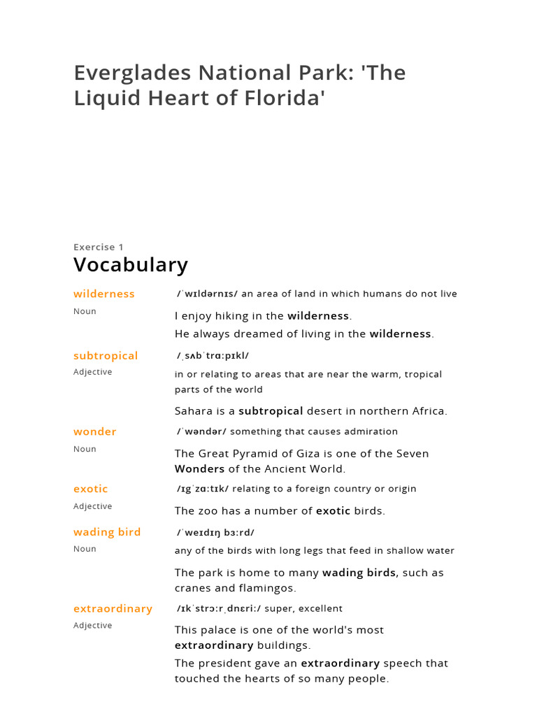 Everglades National Park The Liquid Heart of Florida | PDF | Home ...