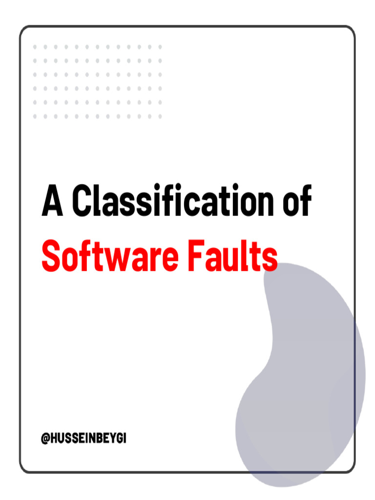 A Classification of Software Faults | PDF A Classification of Software Faults | PDF