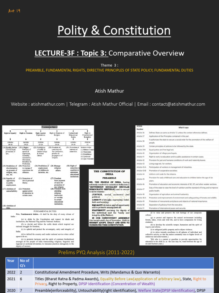28 Polity Theme 3 Preamble, Rights, Directives, and Duties Theme | PDF | Constitution | Supreme ...