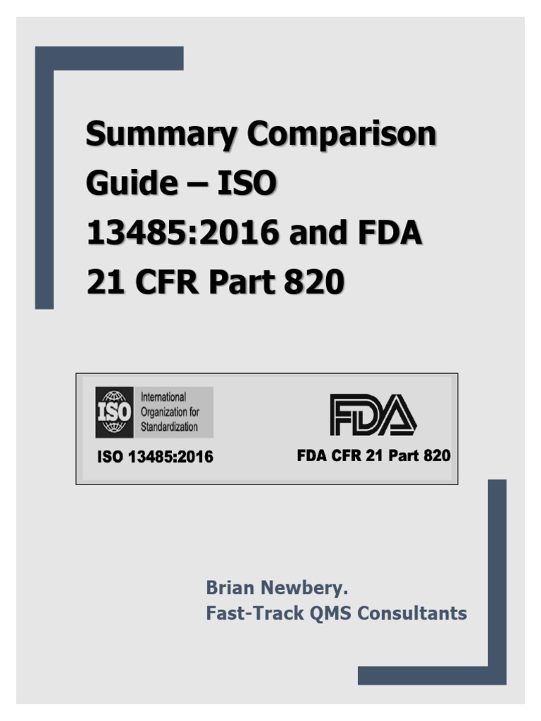 Summary Comparison Guide ISO 13485 FDA QSR 1704944178 | Download Free ... Summary Comparison Guide ISO 13485 FDA QSR 1704944178 | Download Free ...
