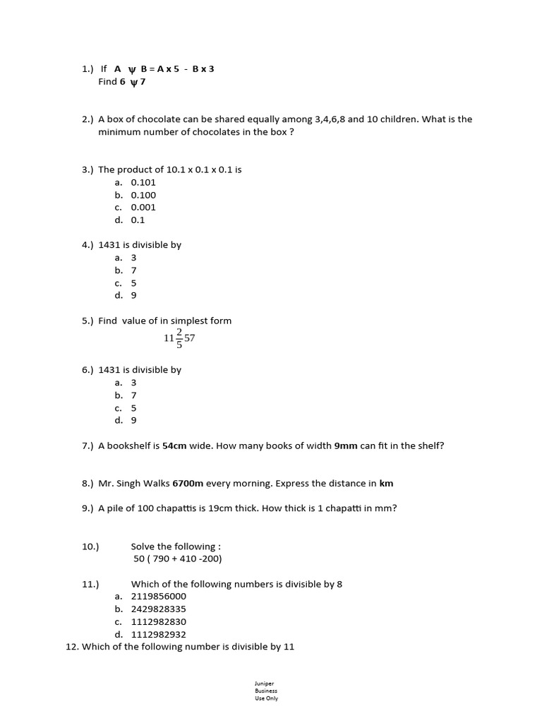 Grade 4 Maths Question-Difficult | PDF | Mathematics