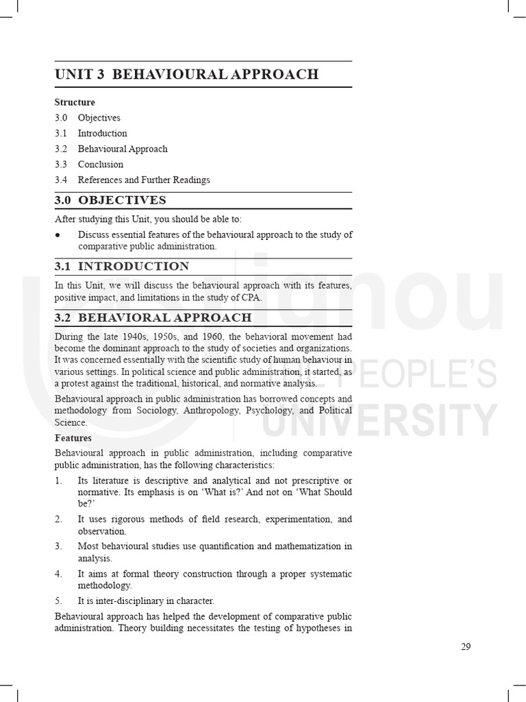 Behavioural Approach | PDF | Public Administration | Behavior