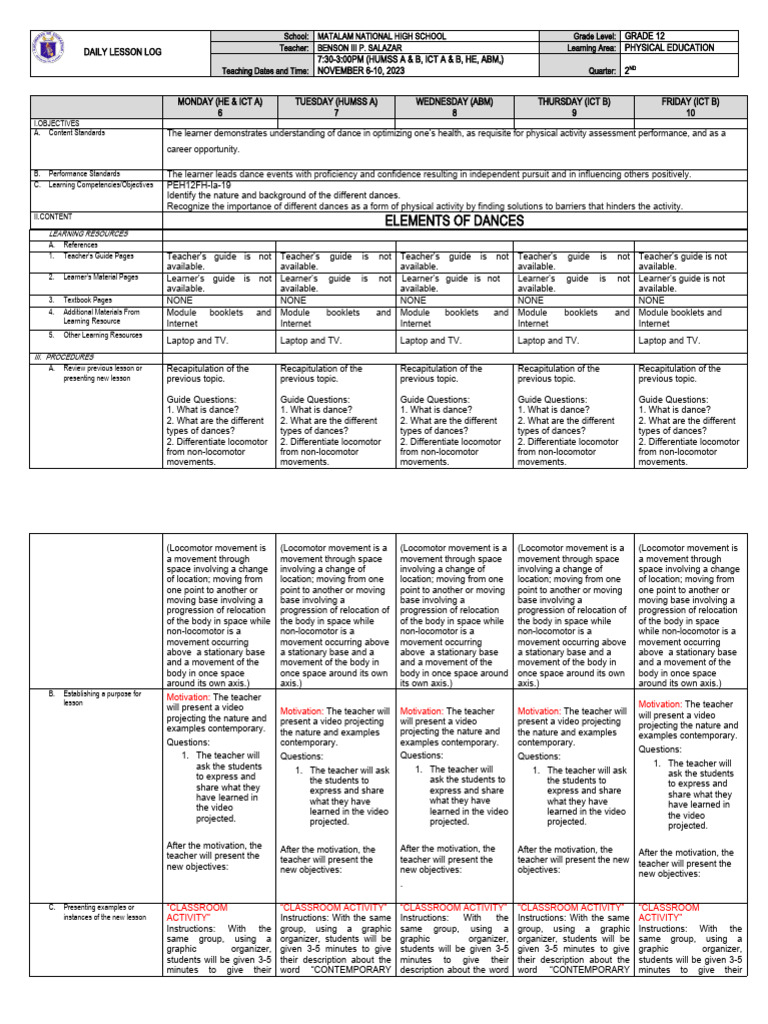 Elements of Dances | PDF
